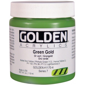 Golden Heavy Body Acrylic Color Paint: Green Gold, 2 oz. (59ml) Tube ...